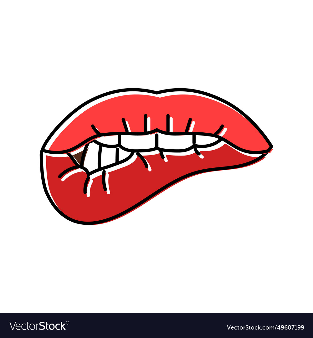 Erotic Sexy Mouth Female Color Icon Royalty Free Vector