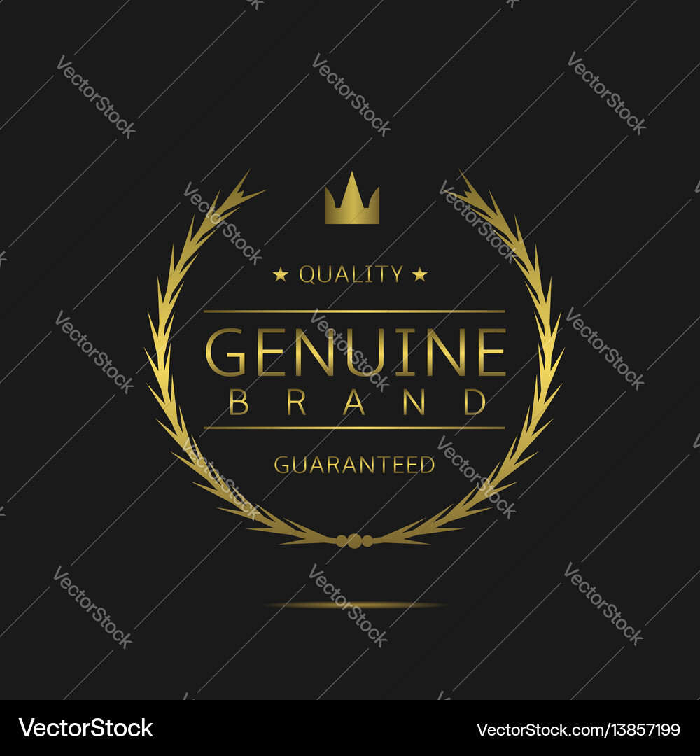 Genuine brand label Royalty Free Vector Image - VectorStock