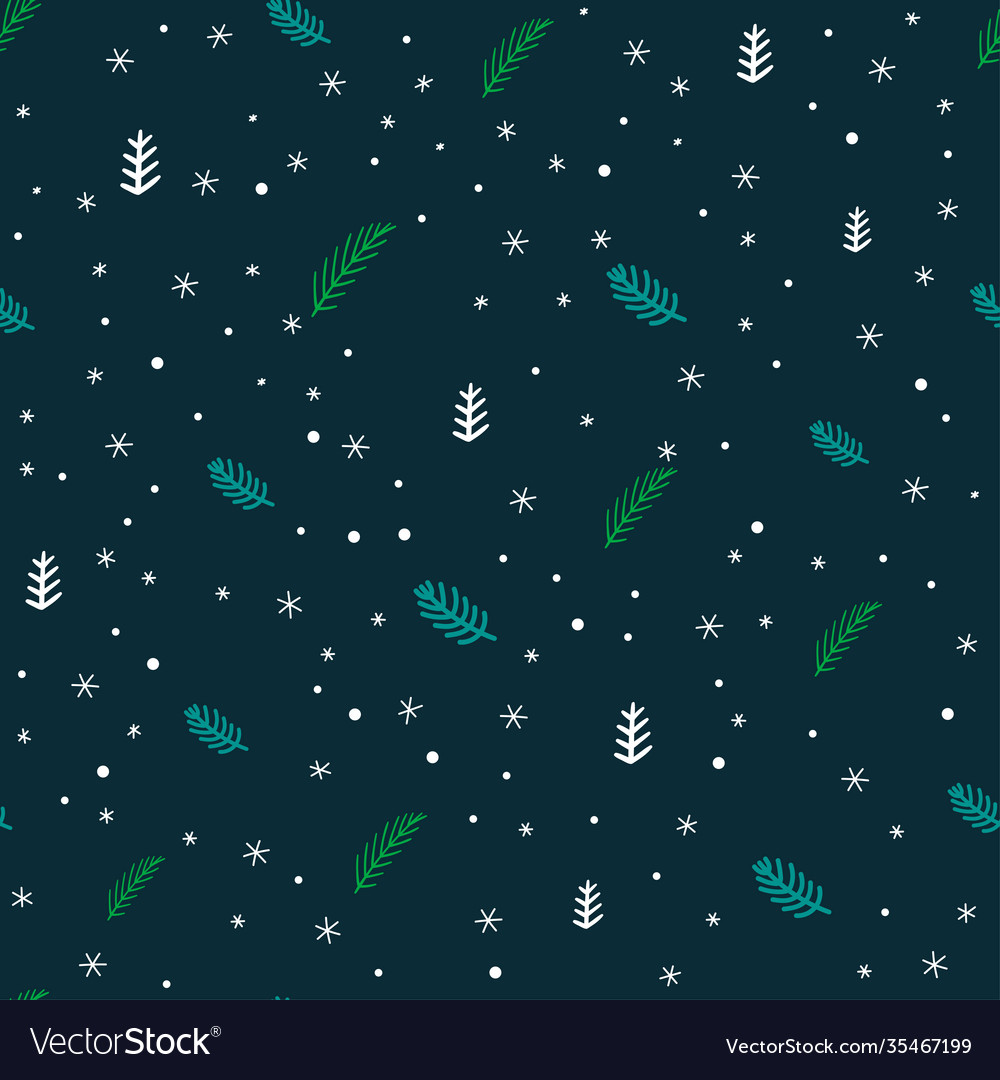 Winter elements seamless background Royalty Free Vector