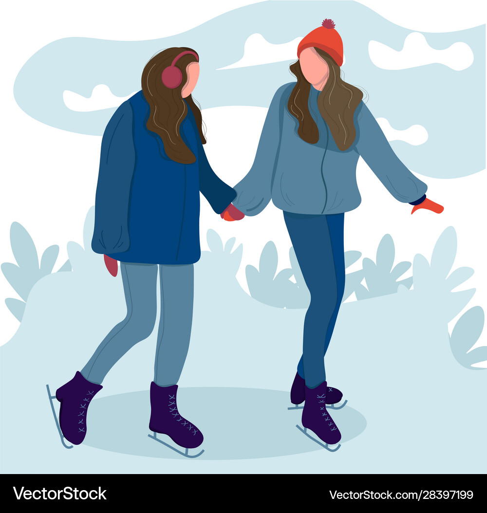 Woman skating in park Royalty Free Vector Image
