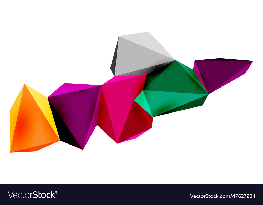 3d low poly triangle design elements Royalty Free Vector