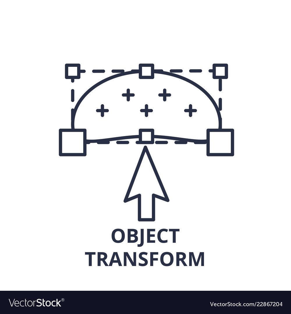 Object transform line icon concept Royalty Free Vector Image Object transform line icon concept Royalty Free Vector Image