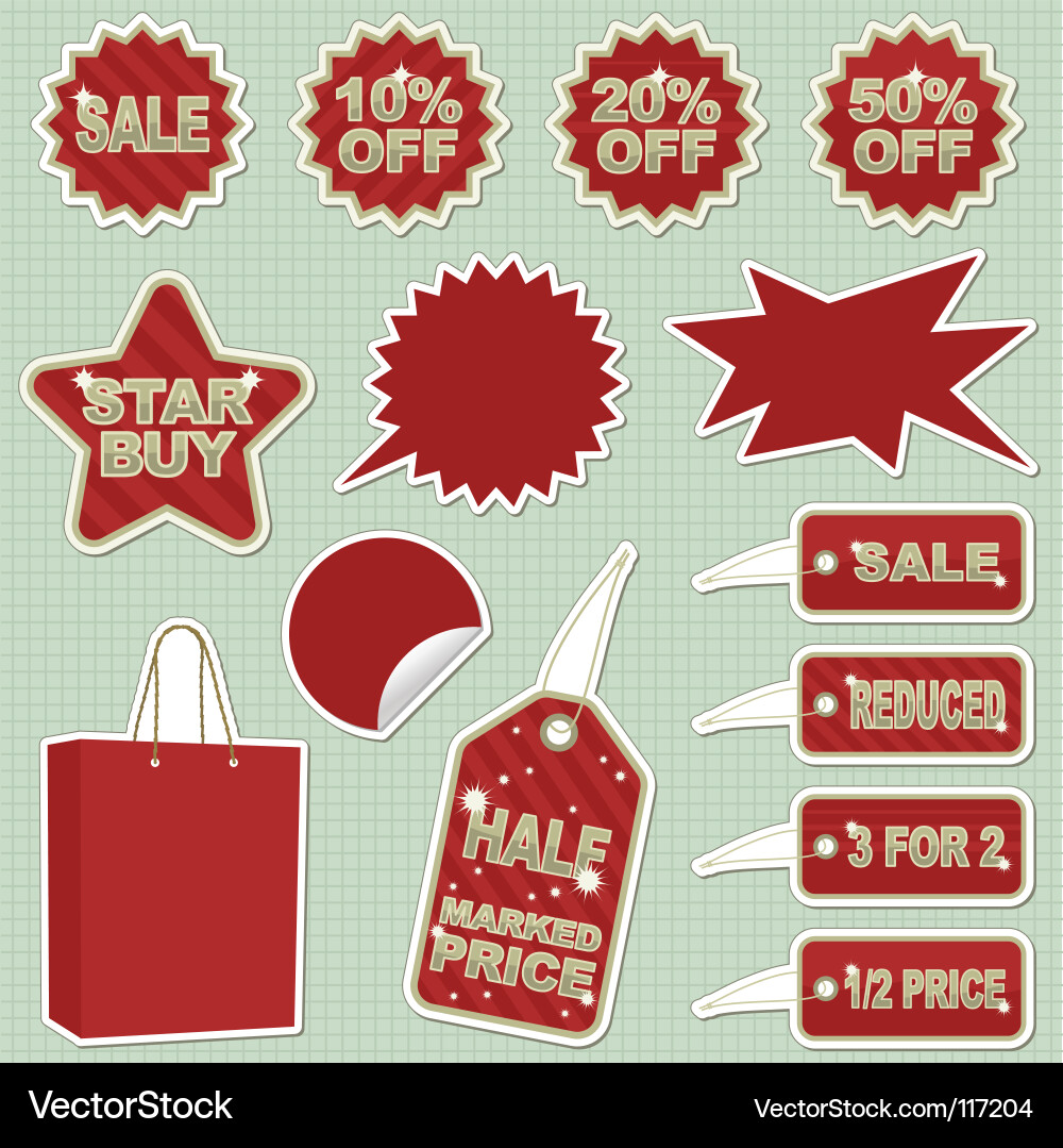 Sale stickers Royalty Free Vector Image - VectorStock