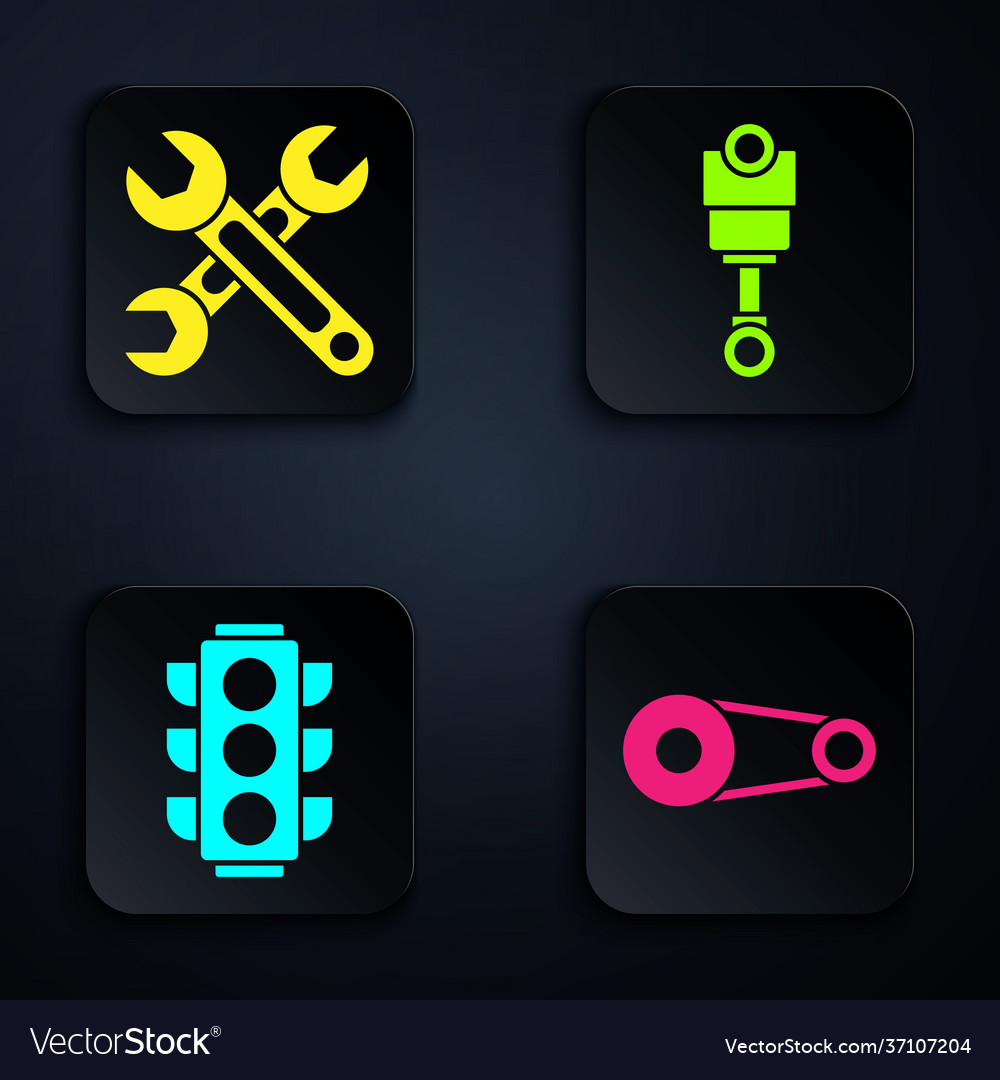 Set timing belt kit wrench traffic light Vector Image Set timing belt kit wrench traffic light Vector Image