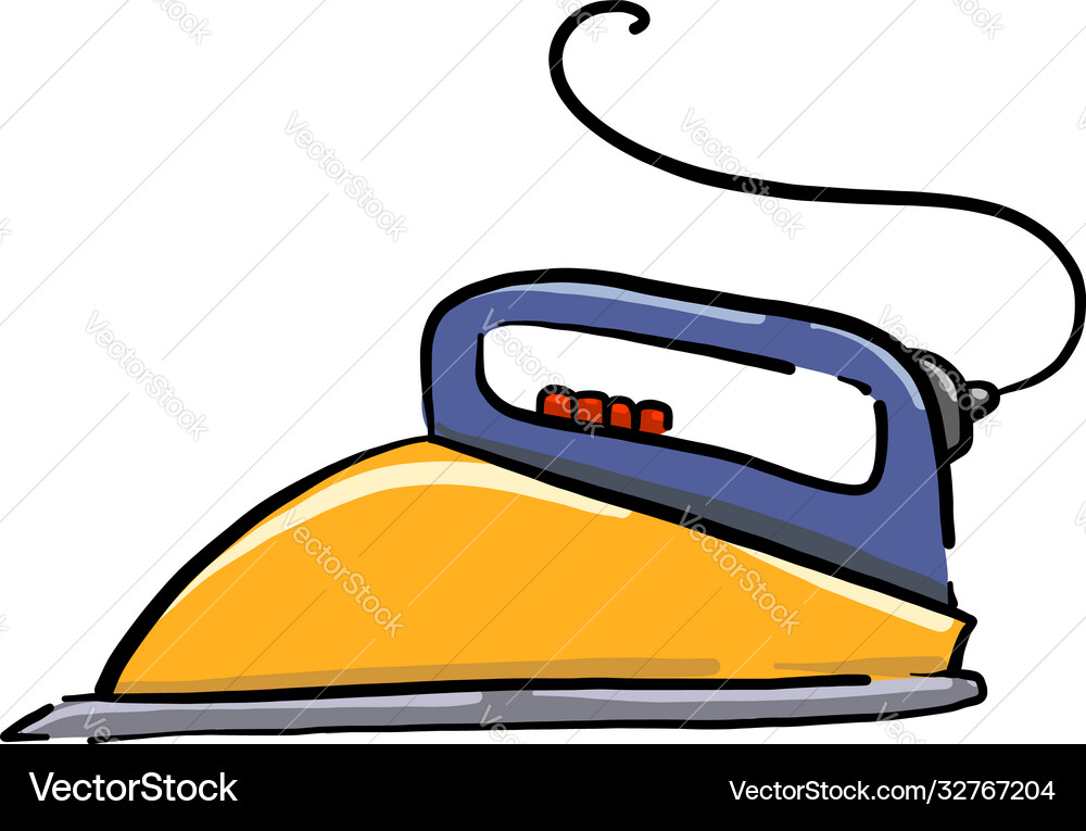 Yellow iron on white background Royalty Free Vector Image