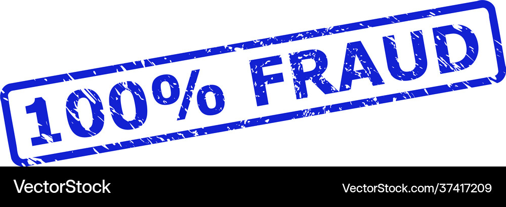 100 percent fraud watermark with corroded surface Vector Image
