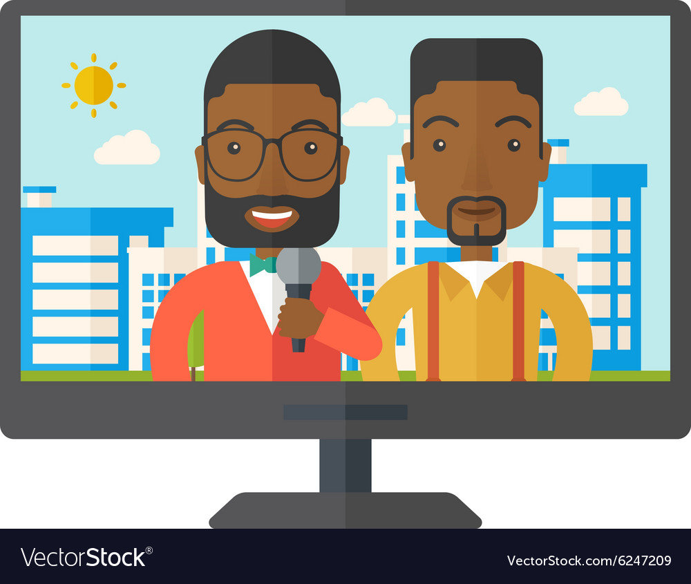 Broadcast interview Royalty Free Vector Image - VectorStock