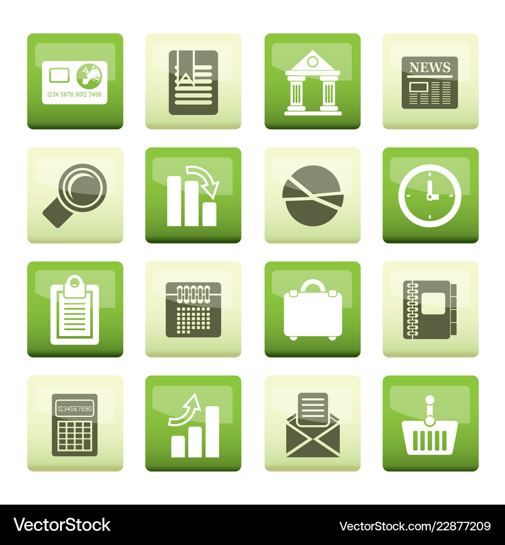 Business and office realistic internet icons Vector Image