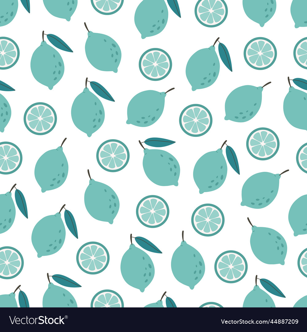 Fresh lime seamless pattern citrus fruit seamless Vector Image
