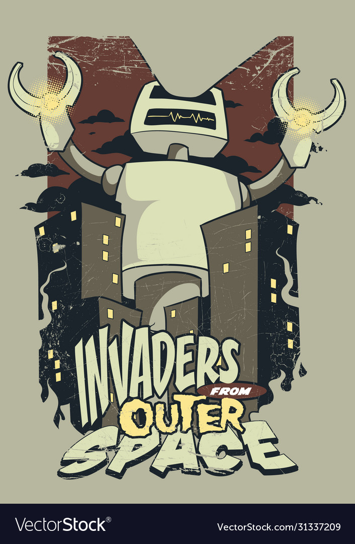 Invaders from outer space Royalty Free Vector Image