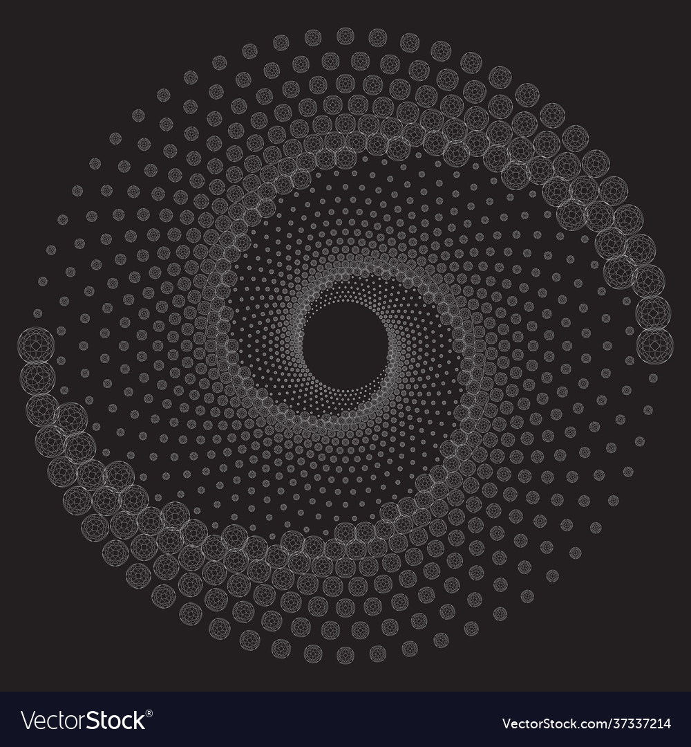 Dotted halftone spiral pattern or texture Vector Image