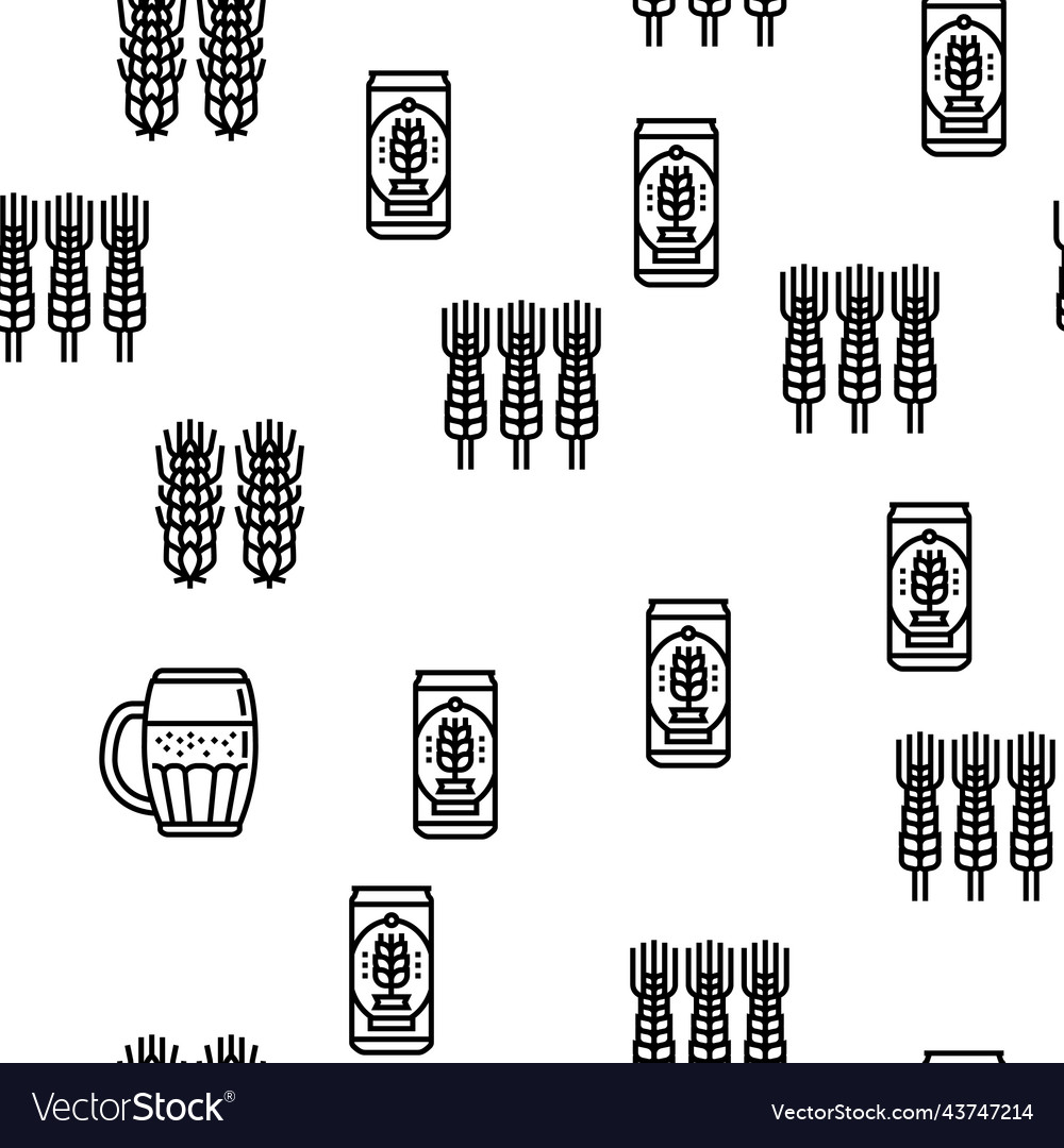 Glass Beer Mug Pint Bar Drink Seamless Royalty Free Vector