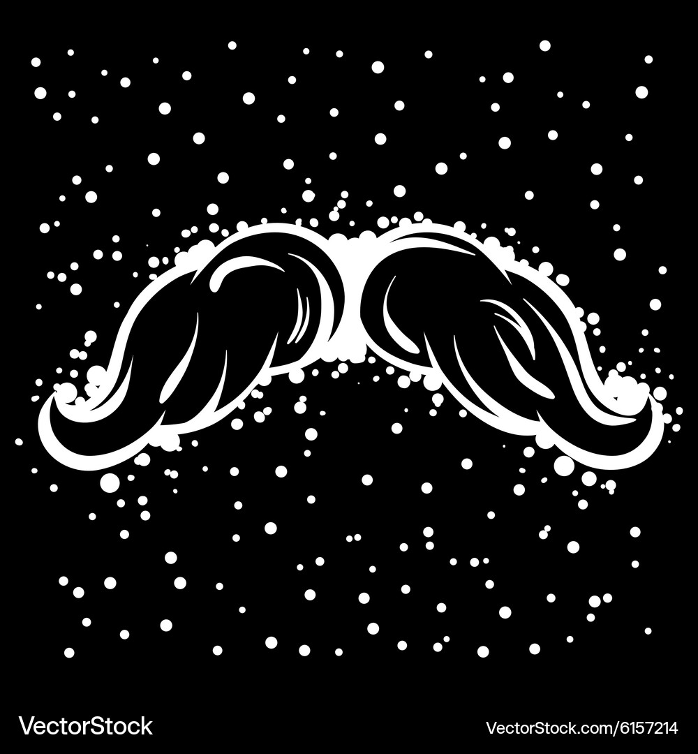 Hipster white mustache in line art style Vector Image