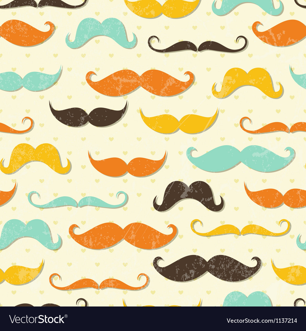 Mustache seamless pattern Royalty Free Vector Image