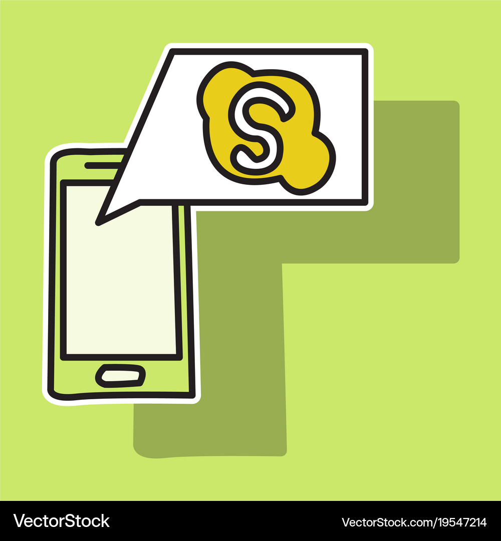 Sticker unusual look skype logo Royalty Free Vector Image