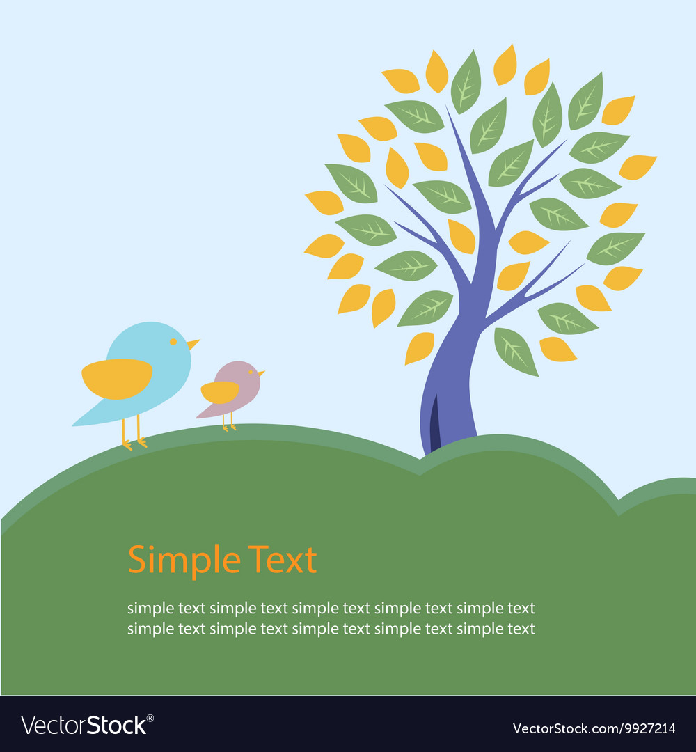 Stylized tree and birds Royalty Free Vector Image