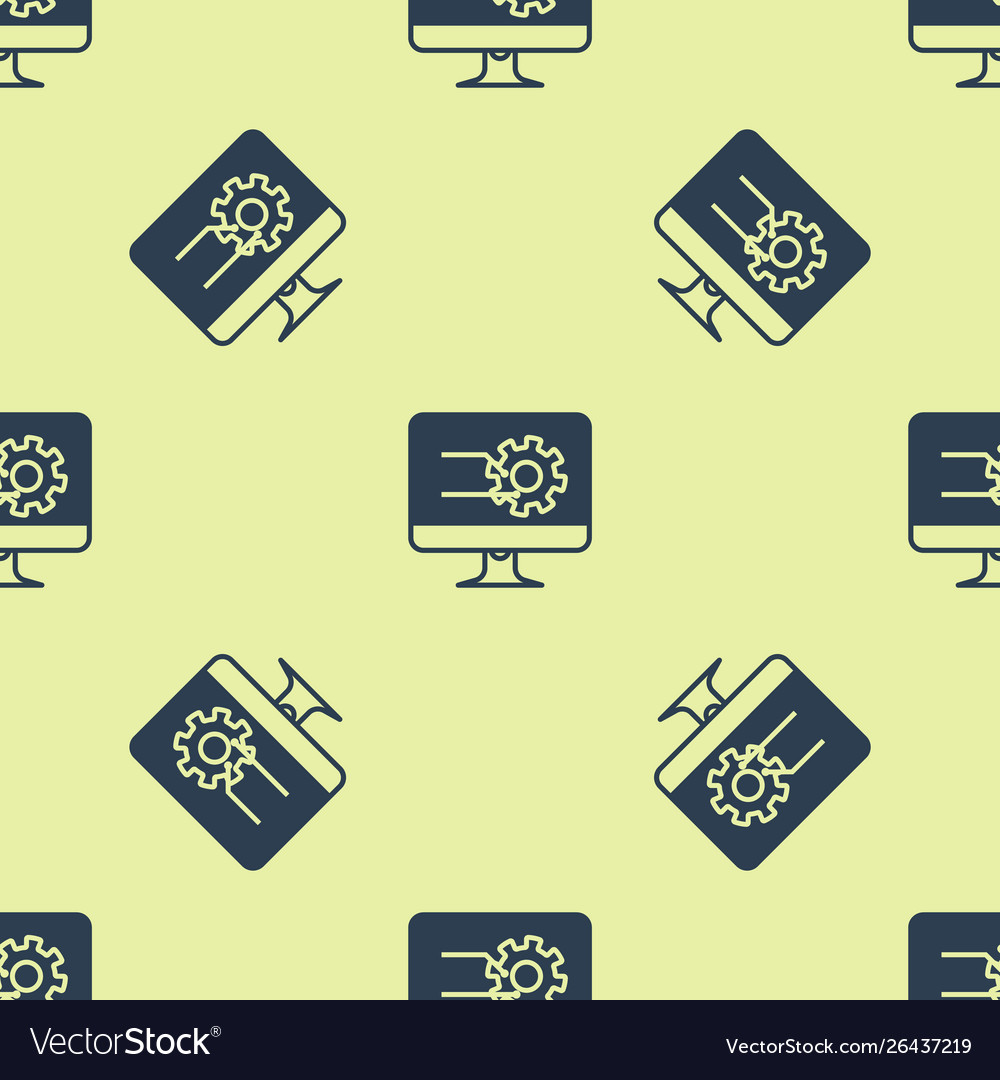 Blue computer monitor with graph chart icon Vector Image