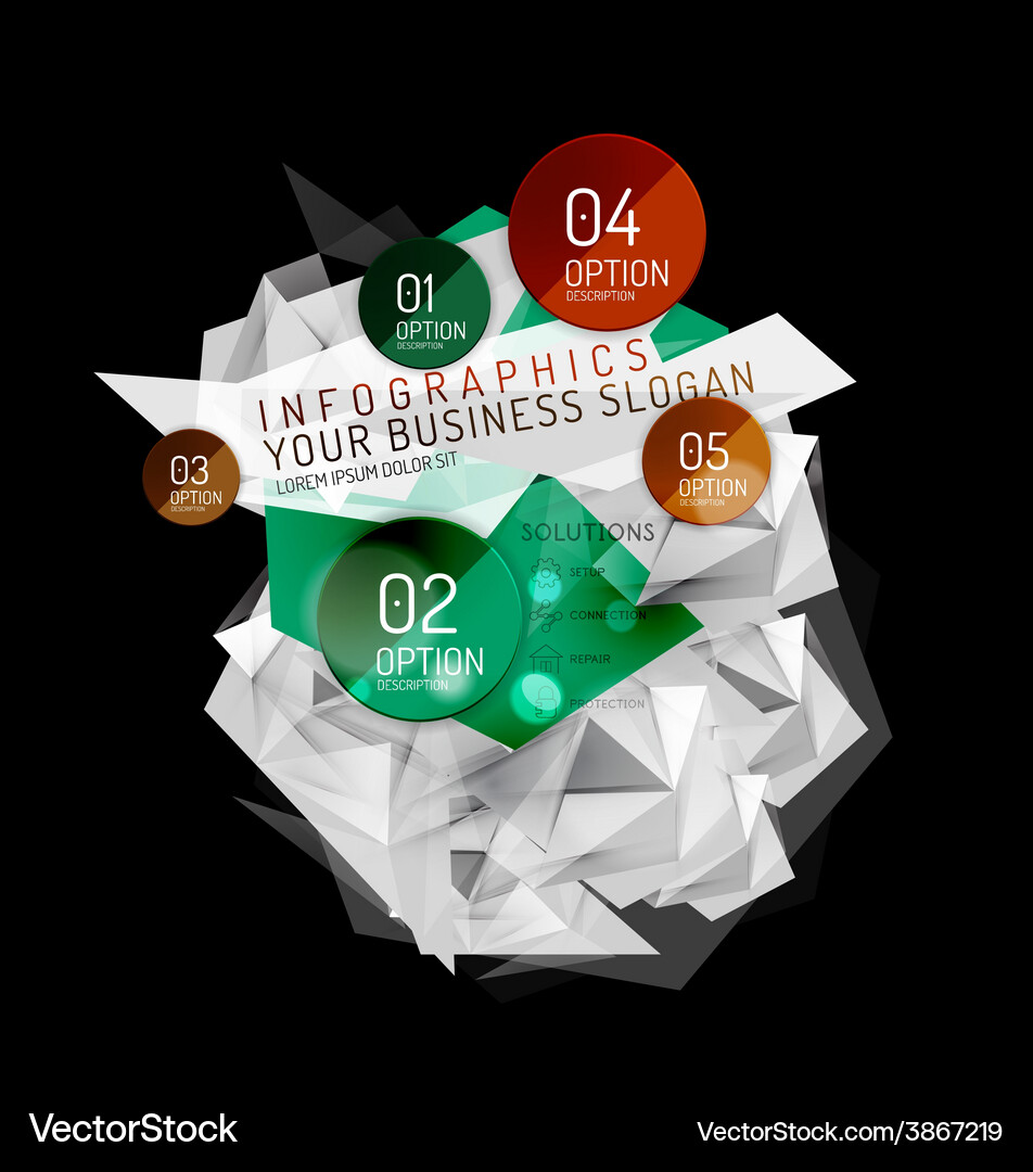Business abstract triangular infographics layout Vector Image
