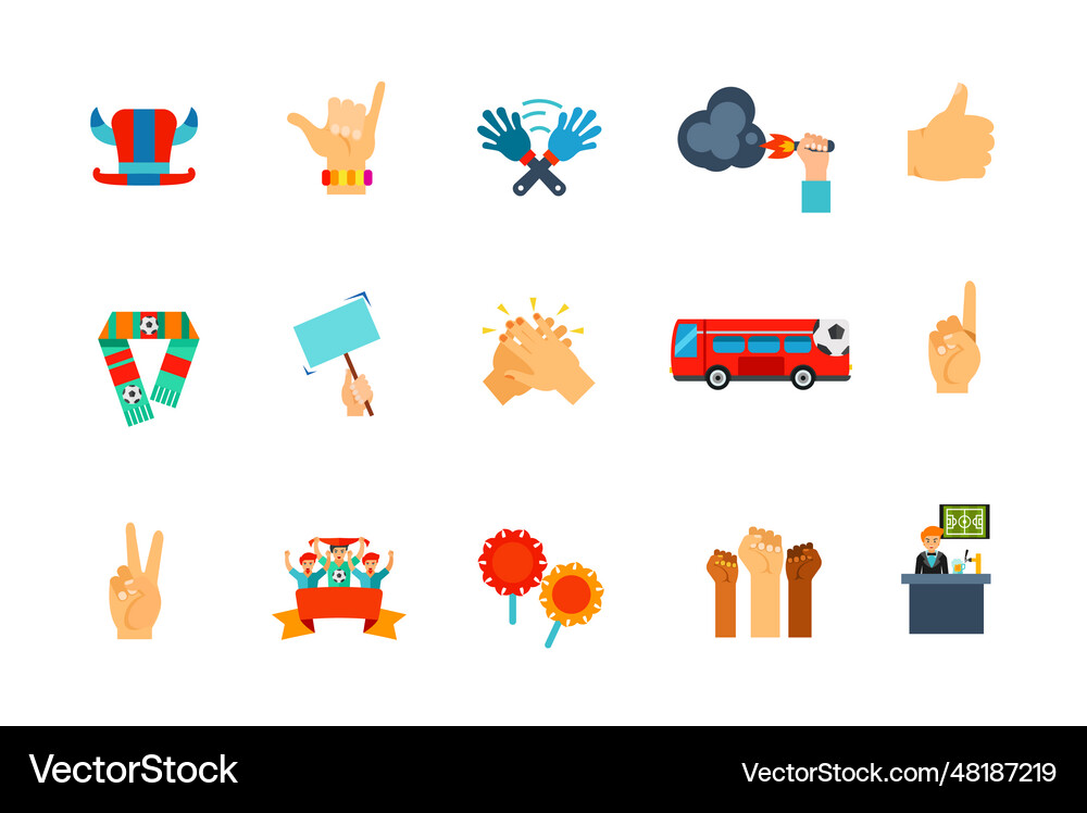 Fan concept icon set Royalty Free Vector Image