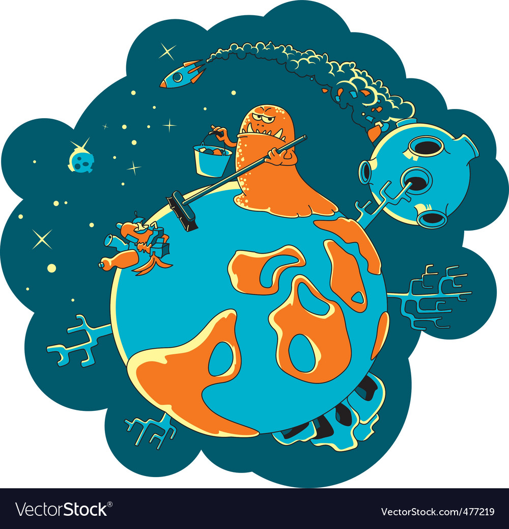 Space pollution Royalty Free Vector Image - VectorStock Space pollution Royalty Free Vector Image - VectorStock
