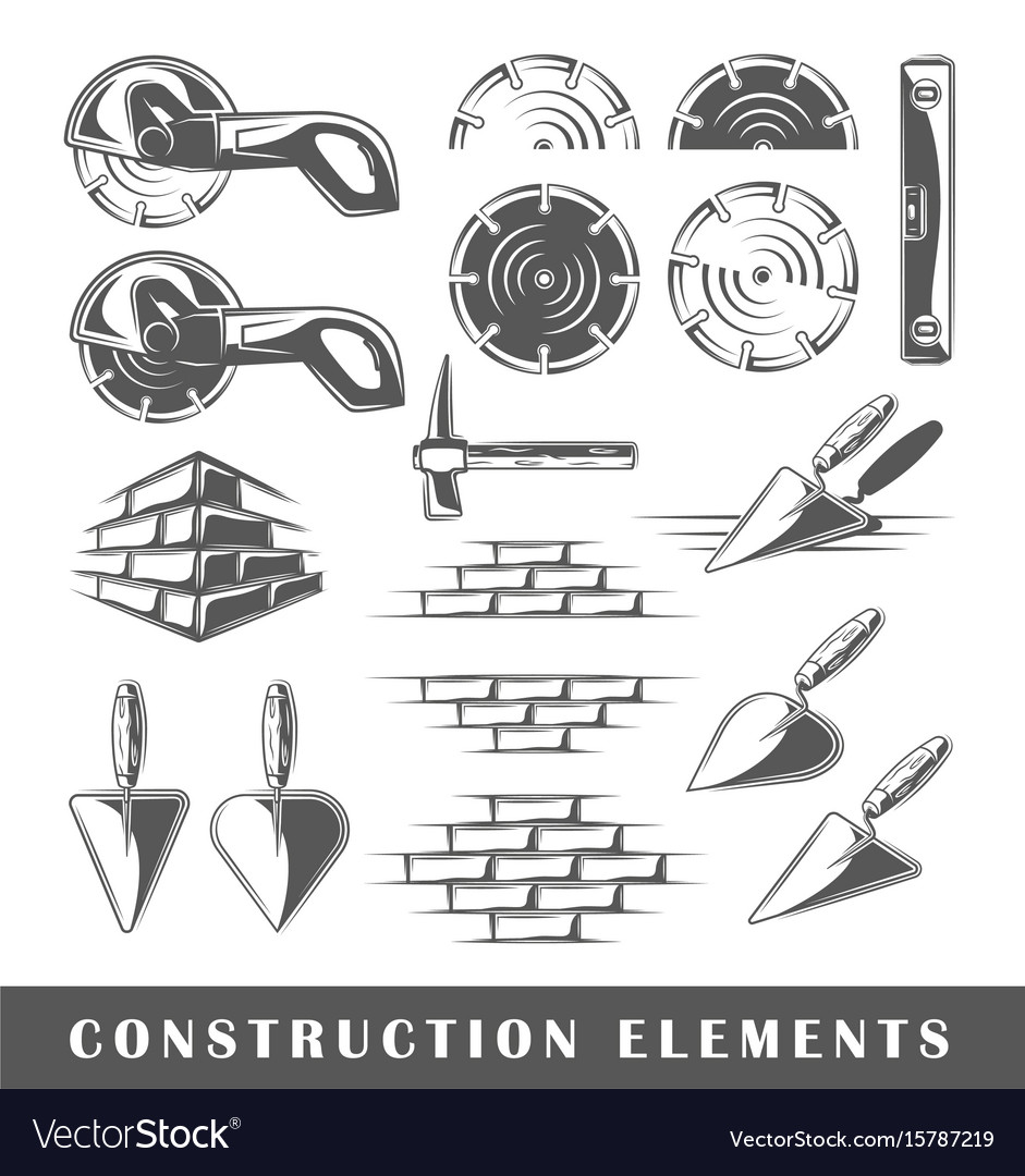 Vintage construction elements Royalty Free Vector Image