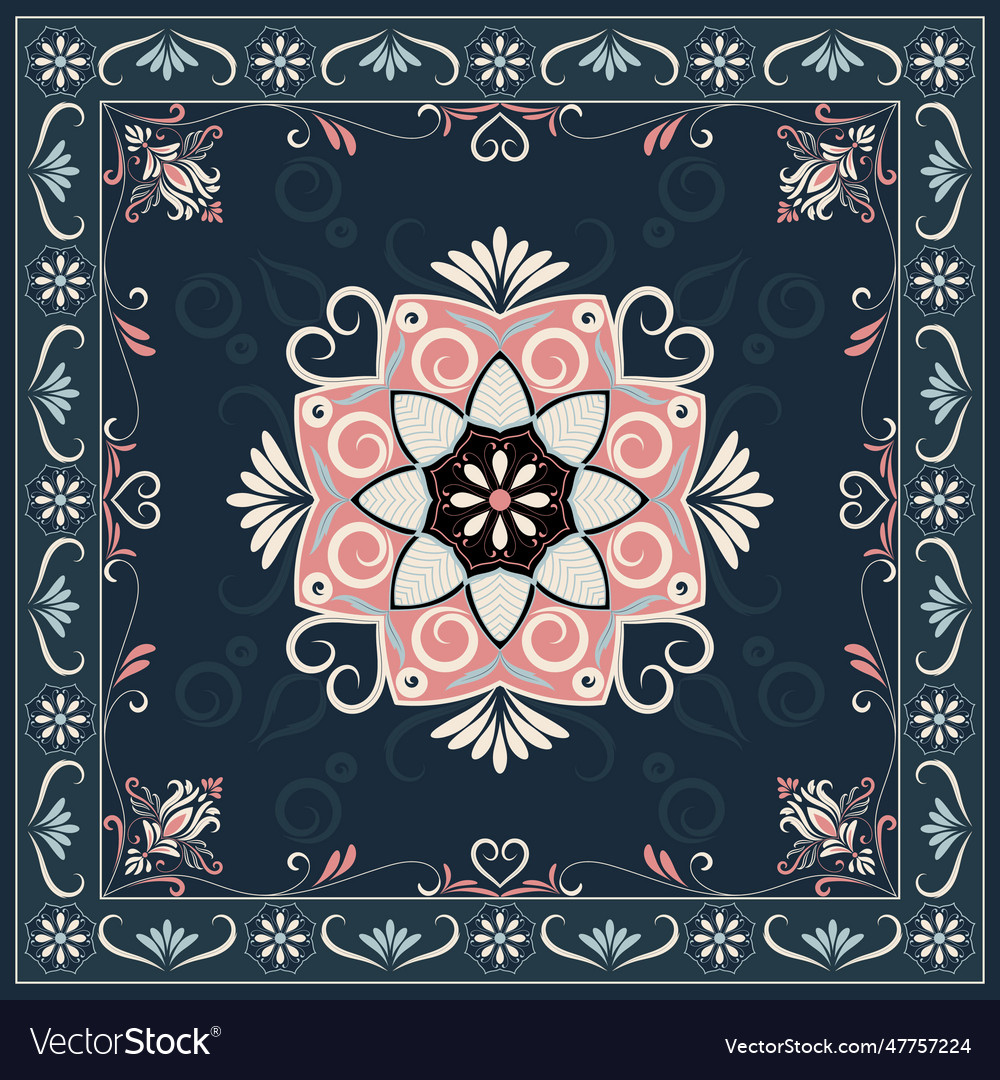 Carpet pattern rectangular prayer mats Royalty Free Vector
