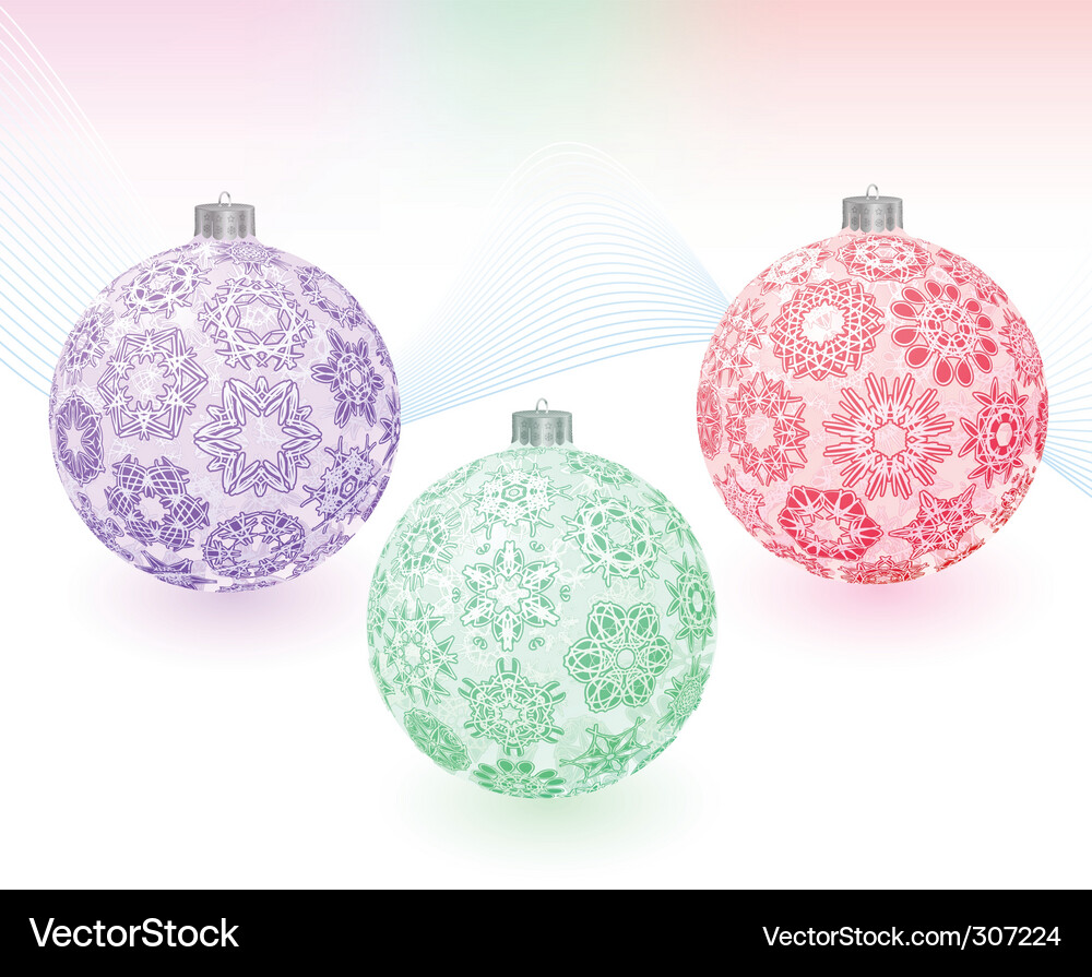Christmas balls with snowflakes texture Royalty Free Vector