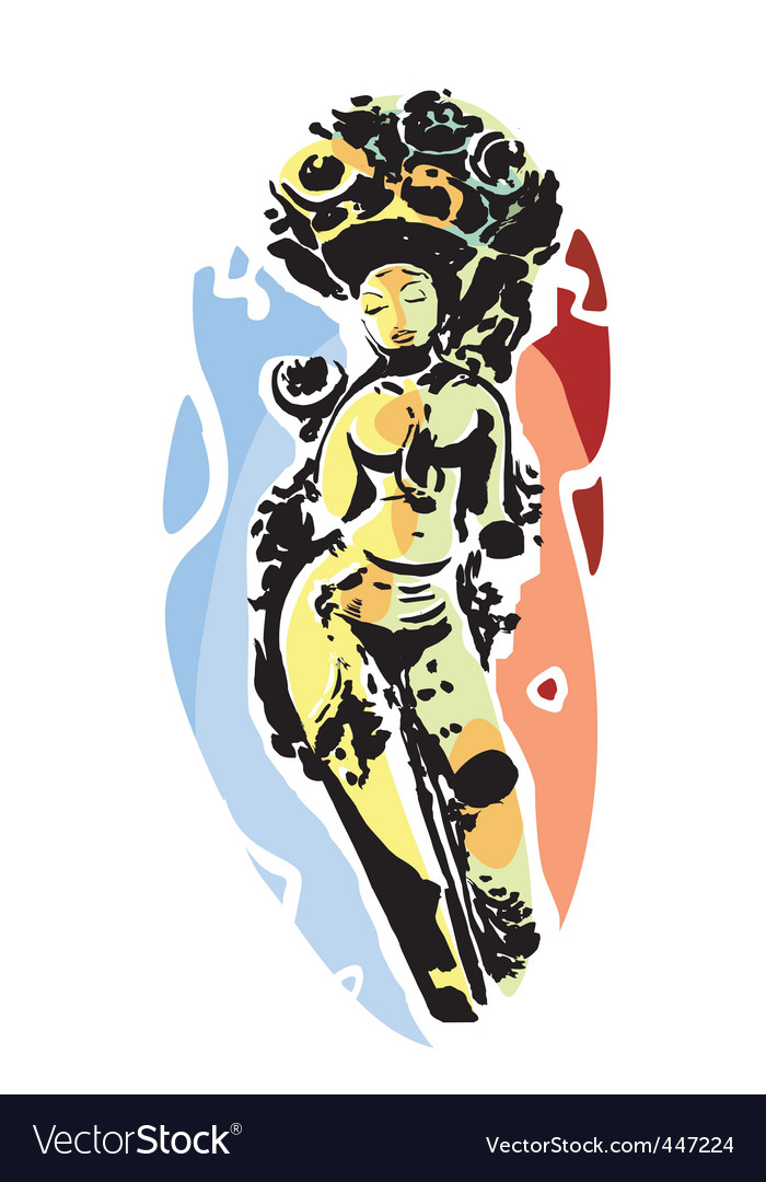 Deva sculpture Royalty Free Vector Image - VectorStock