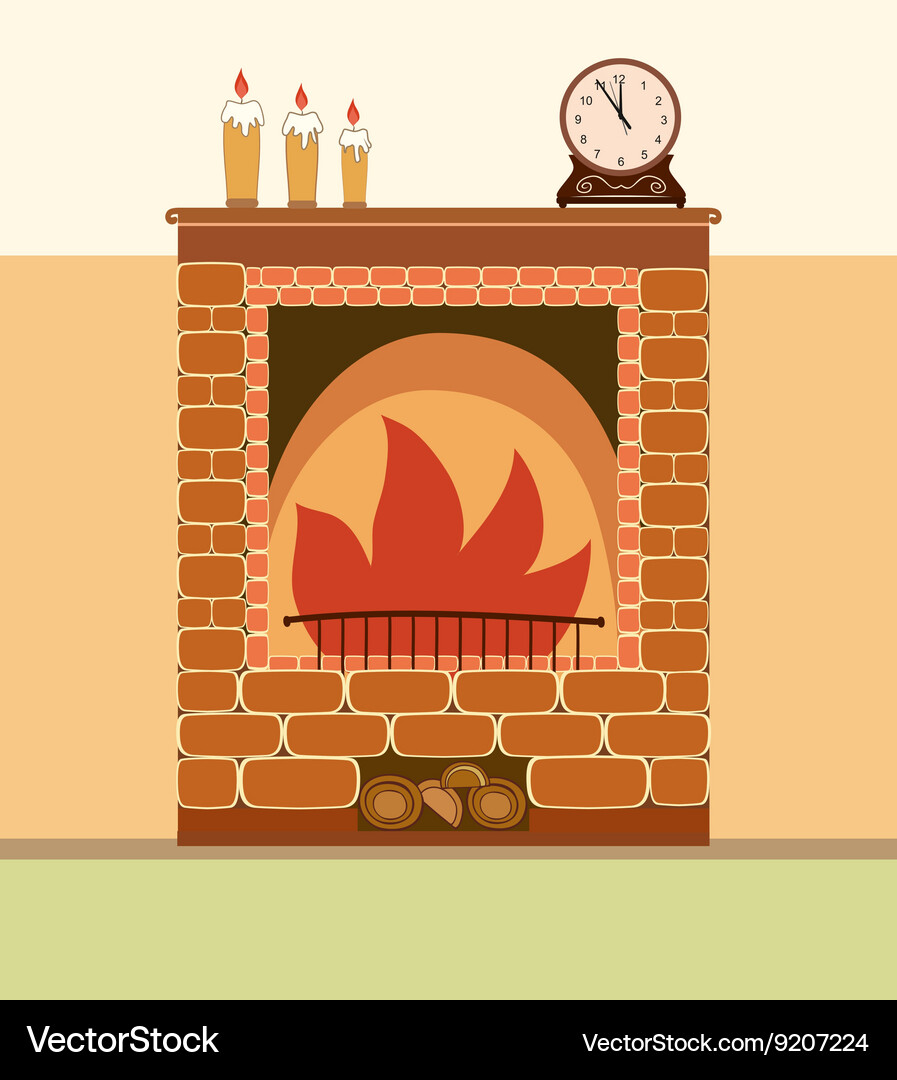 Fireplace Royalty Free Vector Image - VectorStock
