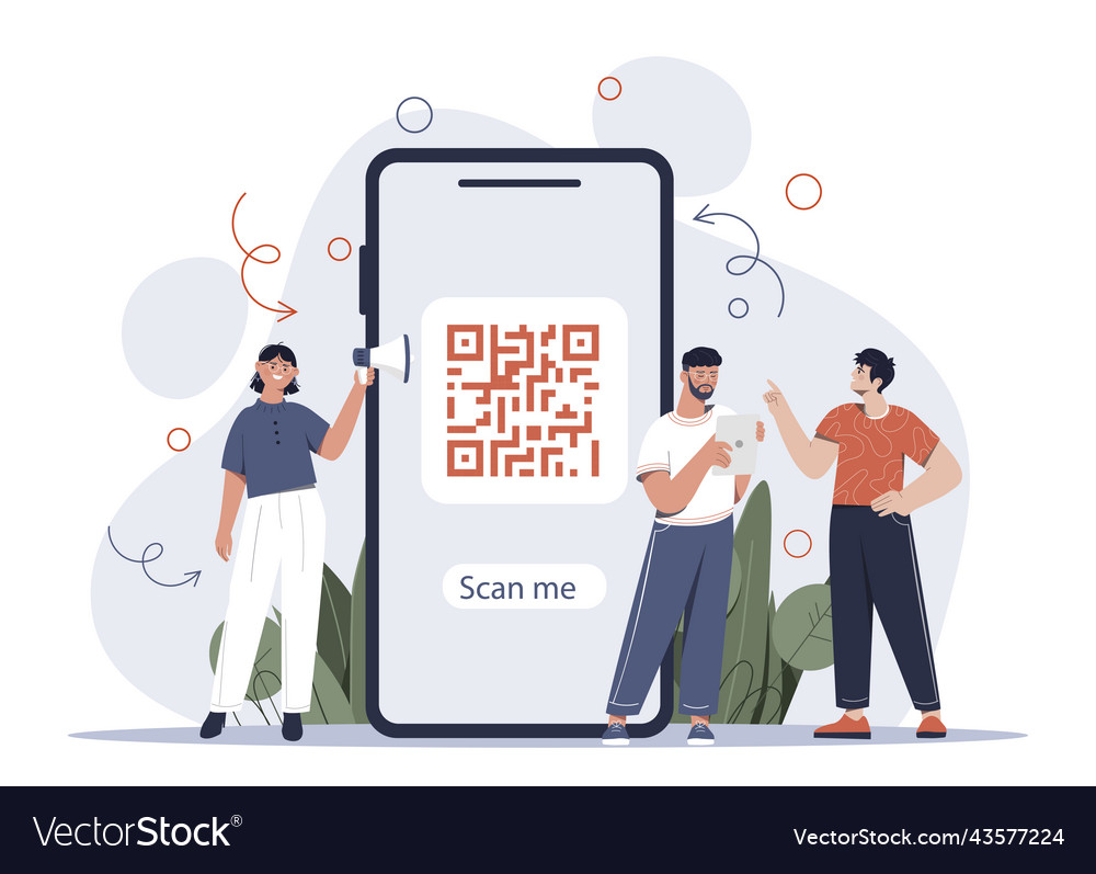 Scanning qr code Royalty Free Vector Image - VectorStock