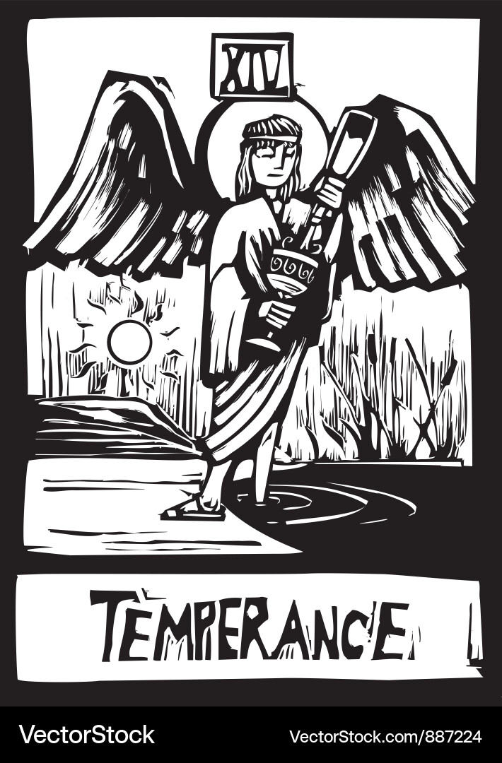 Tarot card for Temperance Royalty Free Vector Image