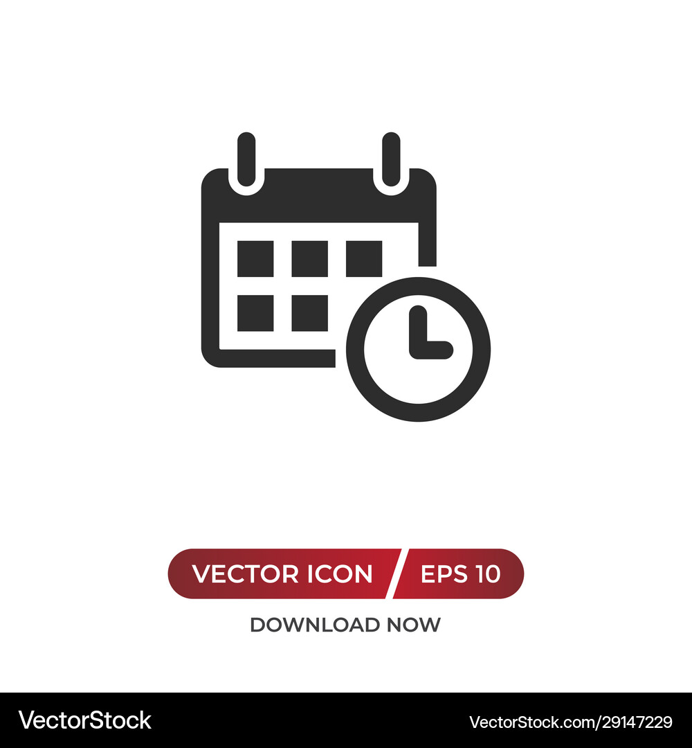 Calendar and time icon Royalty Free Vector Image