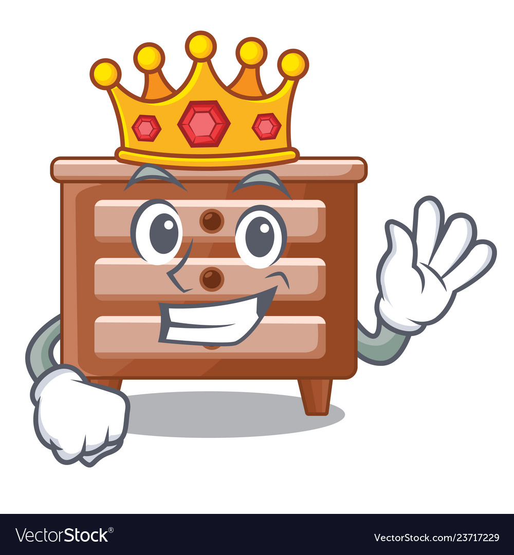 King shape bedside table shape funny Royalty Free Vector