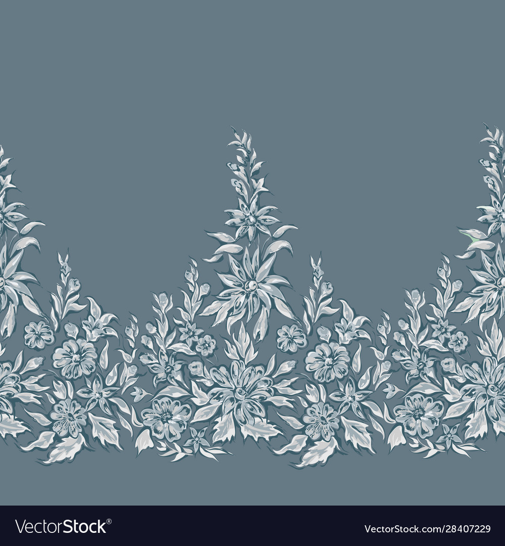 Seamless pattern flowers border decorative Vector Image