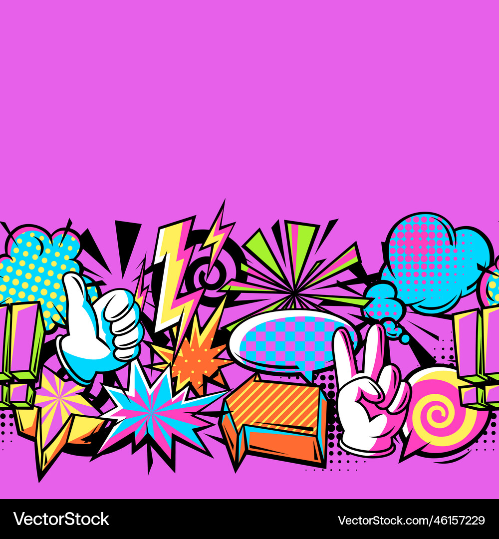 Seamless pattern with comic speech bubbles signs Vector Image
