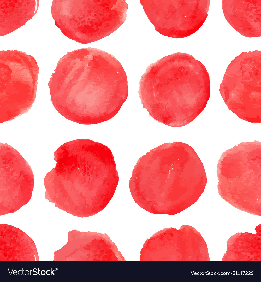 Seamless red watercolor circles Royalty Free Vector Image