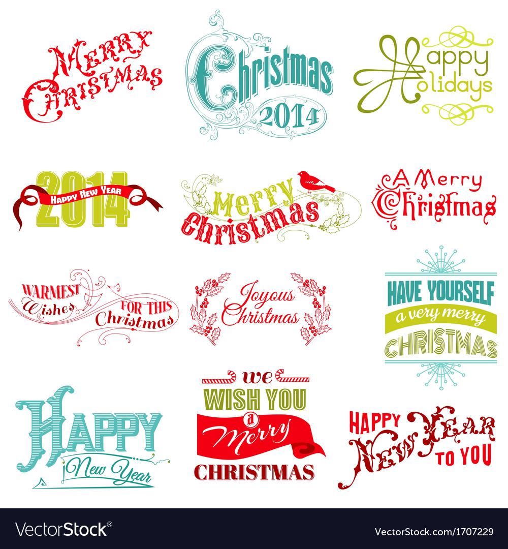 Set christmas calligraphic design elements Vector Image Set christmas calligraphic design elements Vector Image