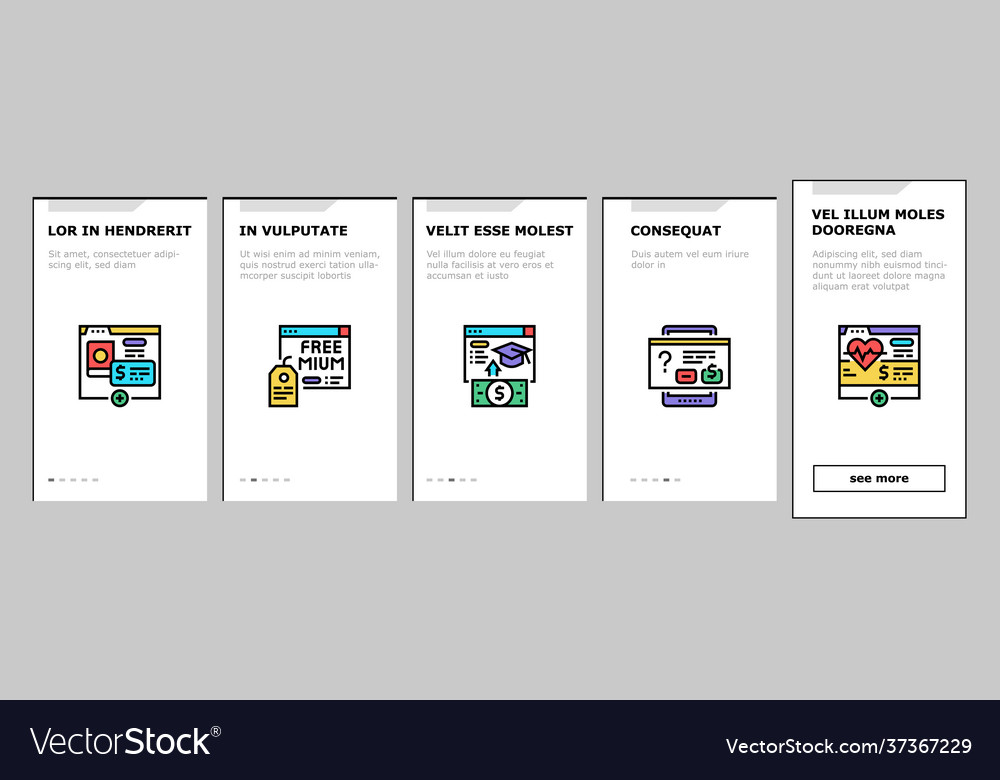 Subscription Content Onboarding Icons Set Vector Image