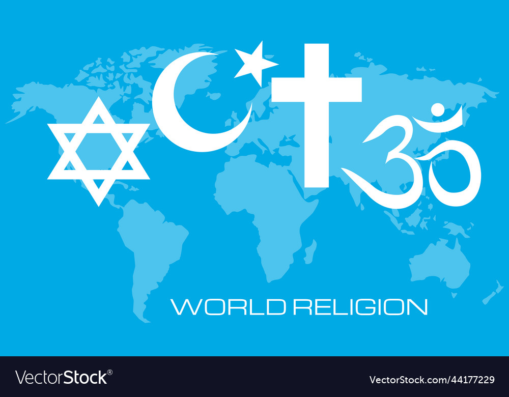 World religions - christianity islam hinduism Vector Image