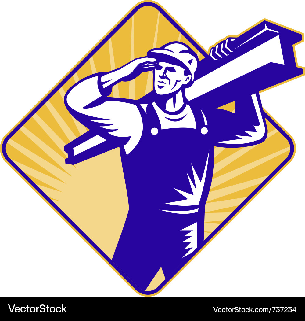 Construction worker saluting Royalty Free Vector Image