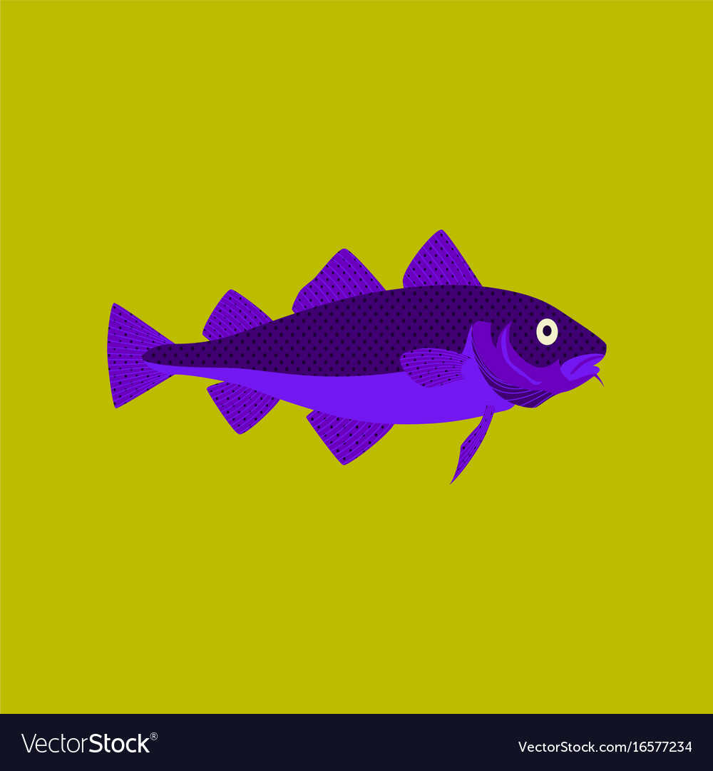 In flat style cod Royalty Free Vector Image - VectorStock