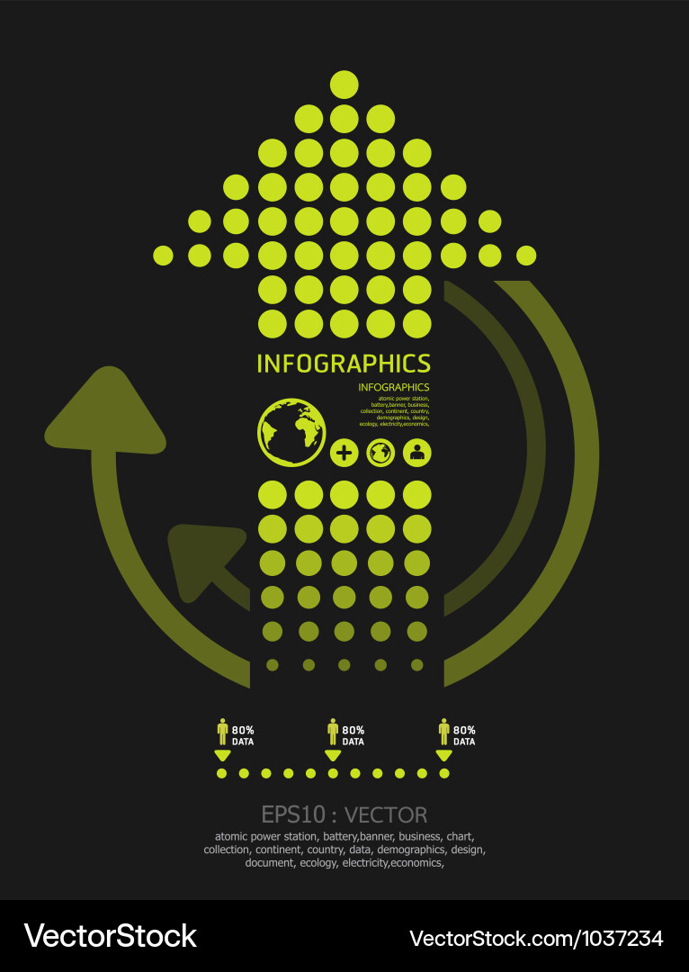 Infographics set dots arrows modern style Vector Image