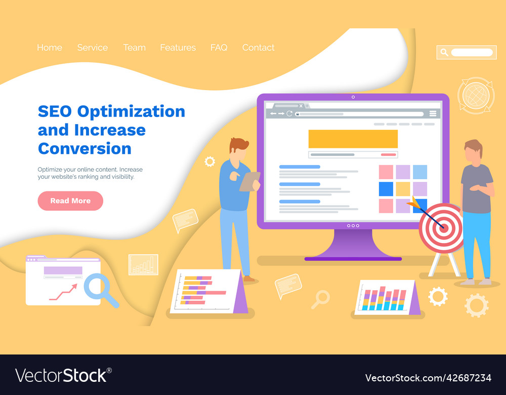 Seo optimization and increase conversion Vector Image