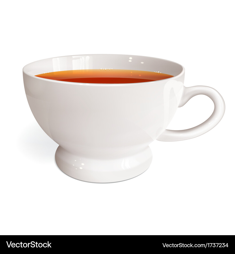 White cup tea Royalty Free Vector Image - VectorStock