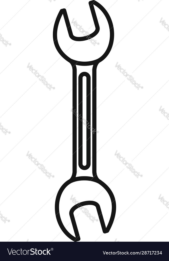 Wrench tool icon outline style Royalty Free Vector Image Wrench tool icon outline style Royalty Free Vector Image