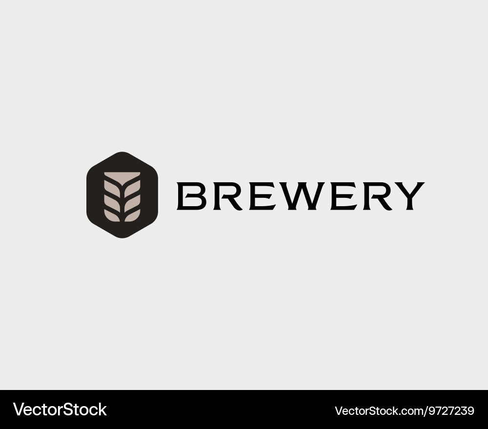 Brewery logotype beer logo design template Vector Image