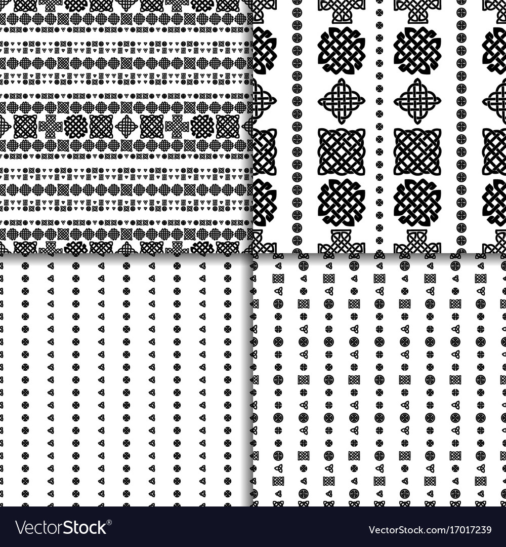 Celtic knot seamless pattern set Royalty Free Vector Image