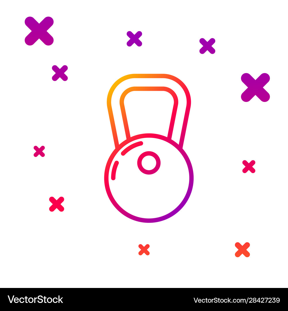 Color line kettlebell icon isolated on white Vector Image