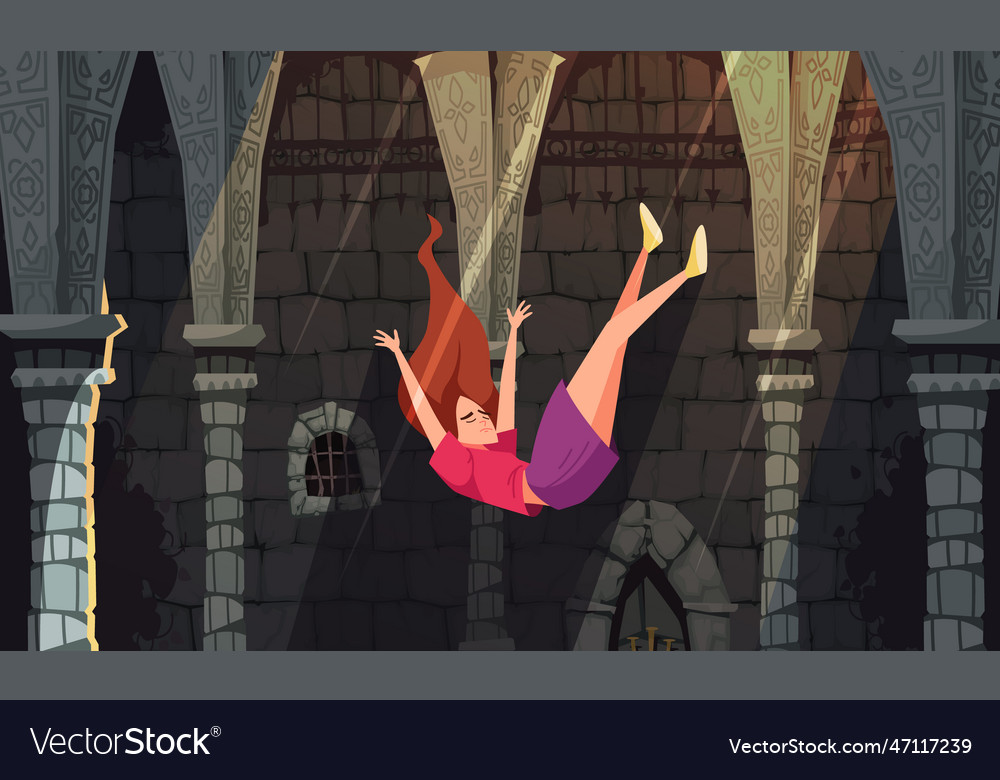 Colored falling people composition Royalty Free Vector Image