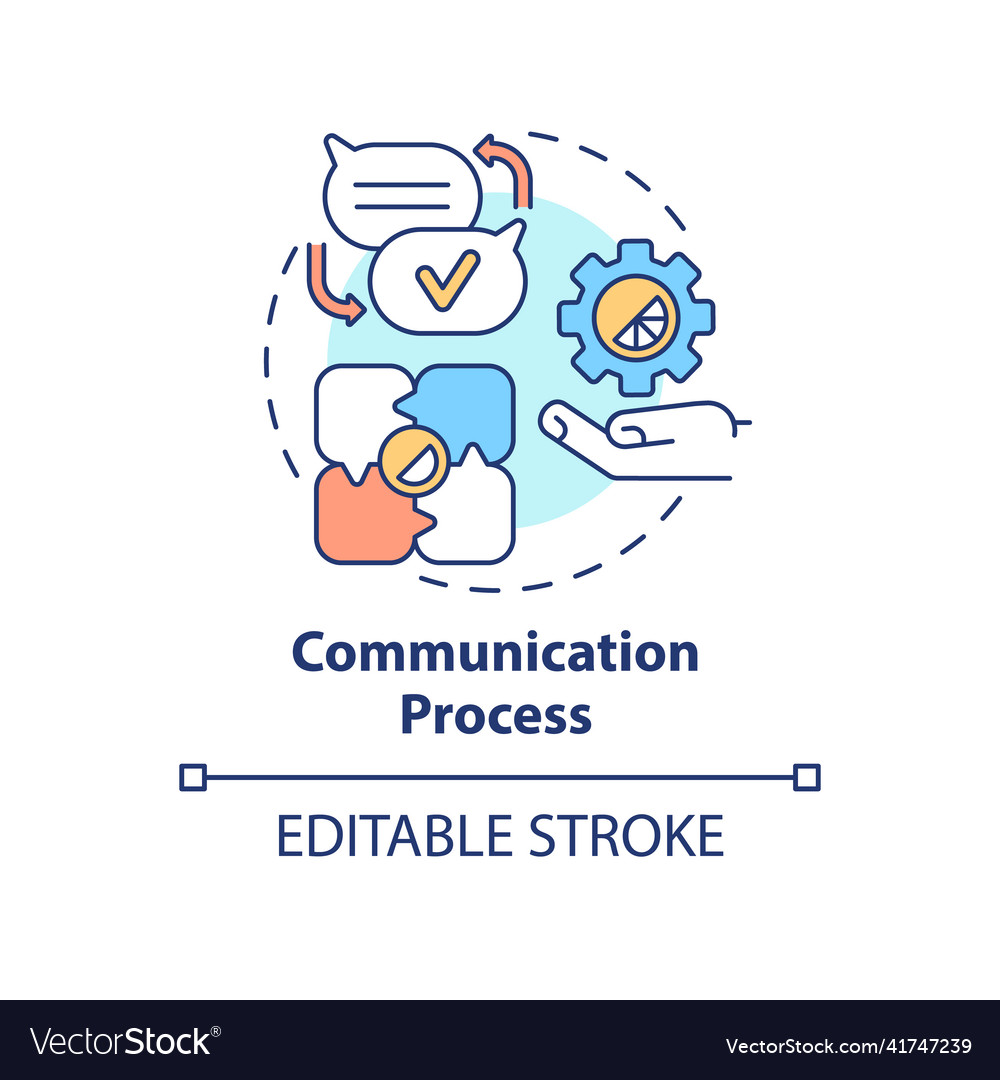 Communication process concept icon Royalty Free Vector Image